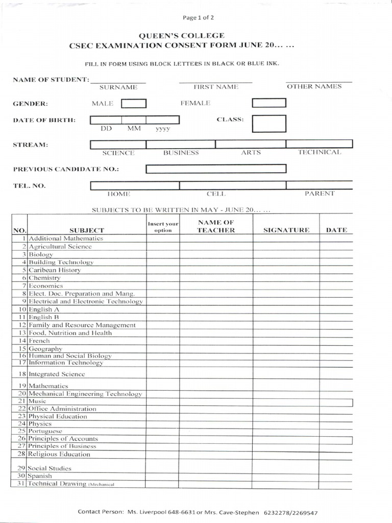 CXC ConsentForm | PDF