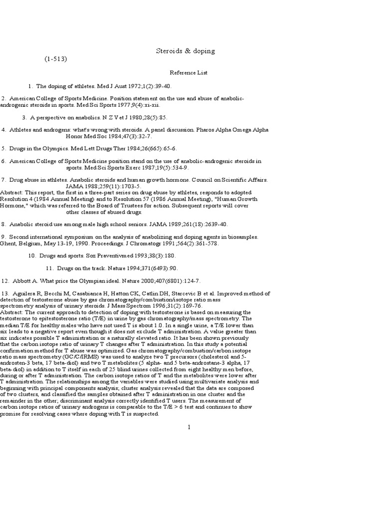Steroids Doping - Reference List | PDF | High Density Lipoprotein ...