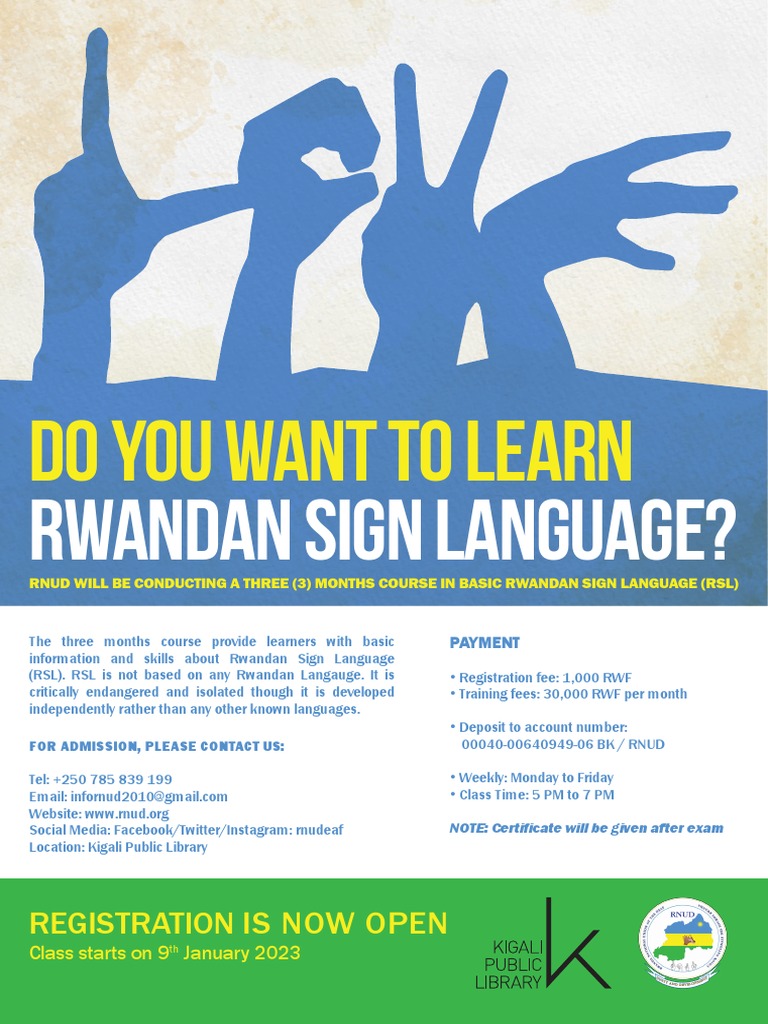 RNUD - Rwandan Sign Language Course - Flyers | PDF