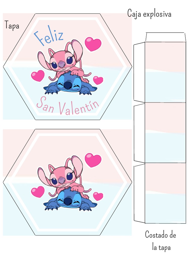 Caja Explosiva Stitch Sanvalentín Pdf