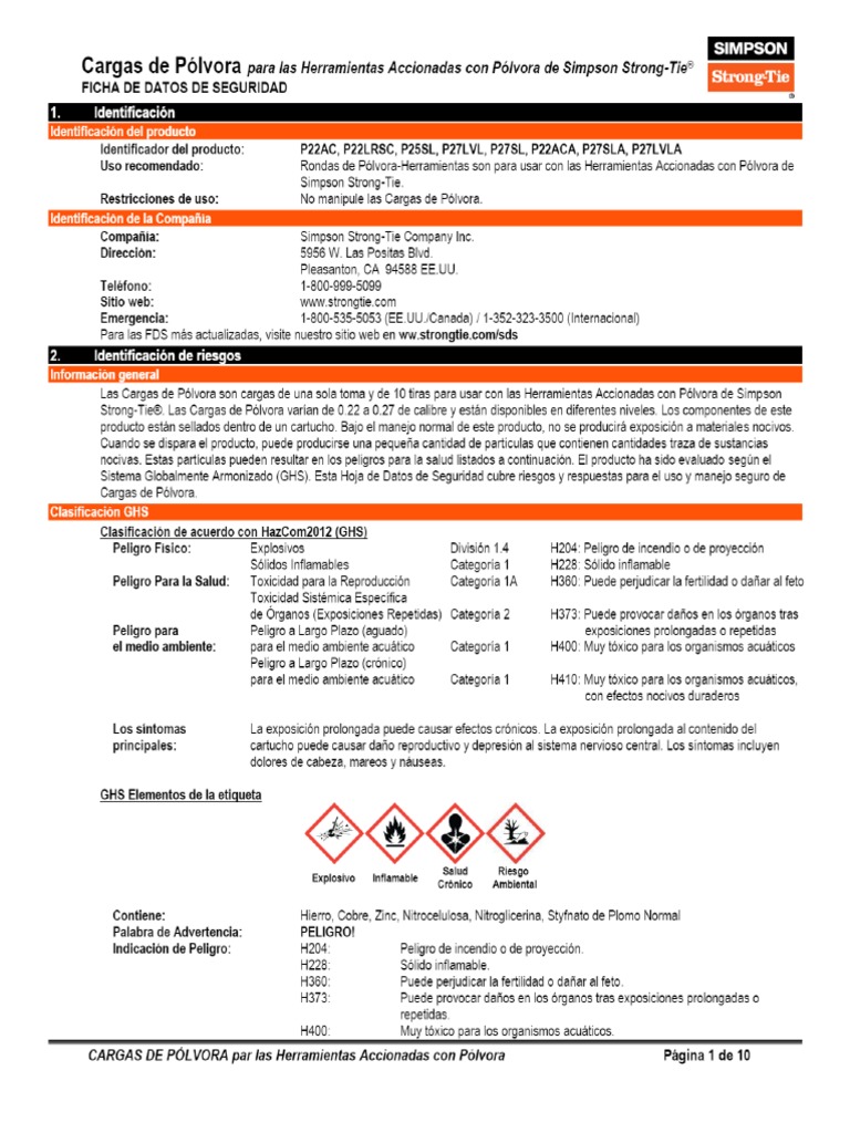 Ficha Tecnica Fulminante Calibre 27 | PDF