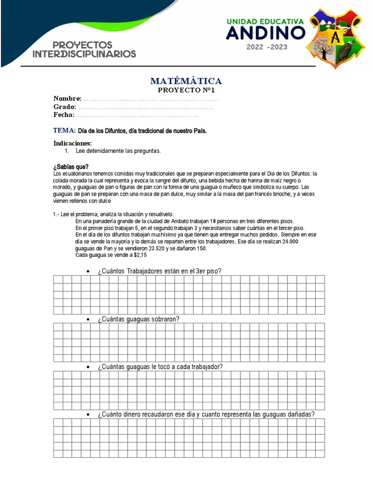 Proyecto Matemática 8vo | PDF