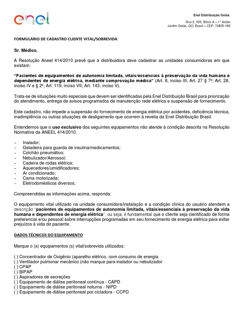 Cadastro Cliente Vital Enel | PDF | Brasil