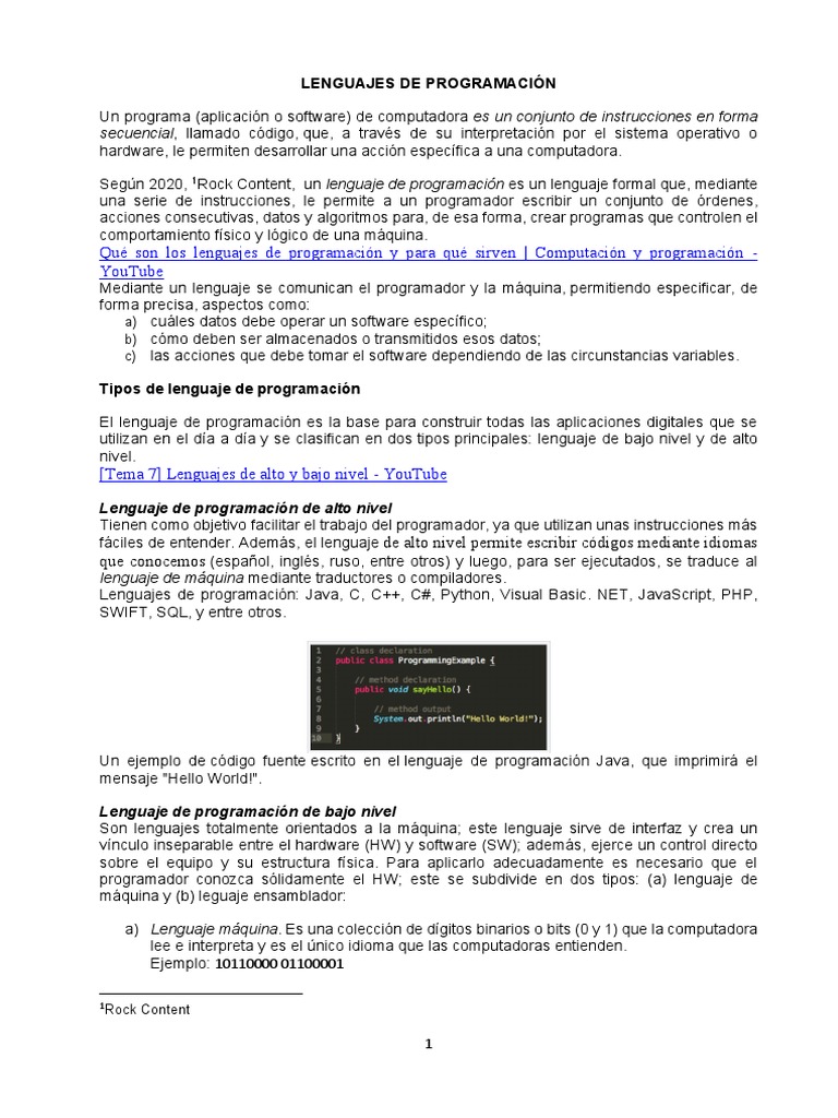 Lenguajes de Programación | PDF | Lenguaje de programación | Programación de computadoras