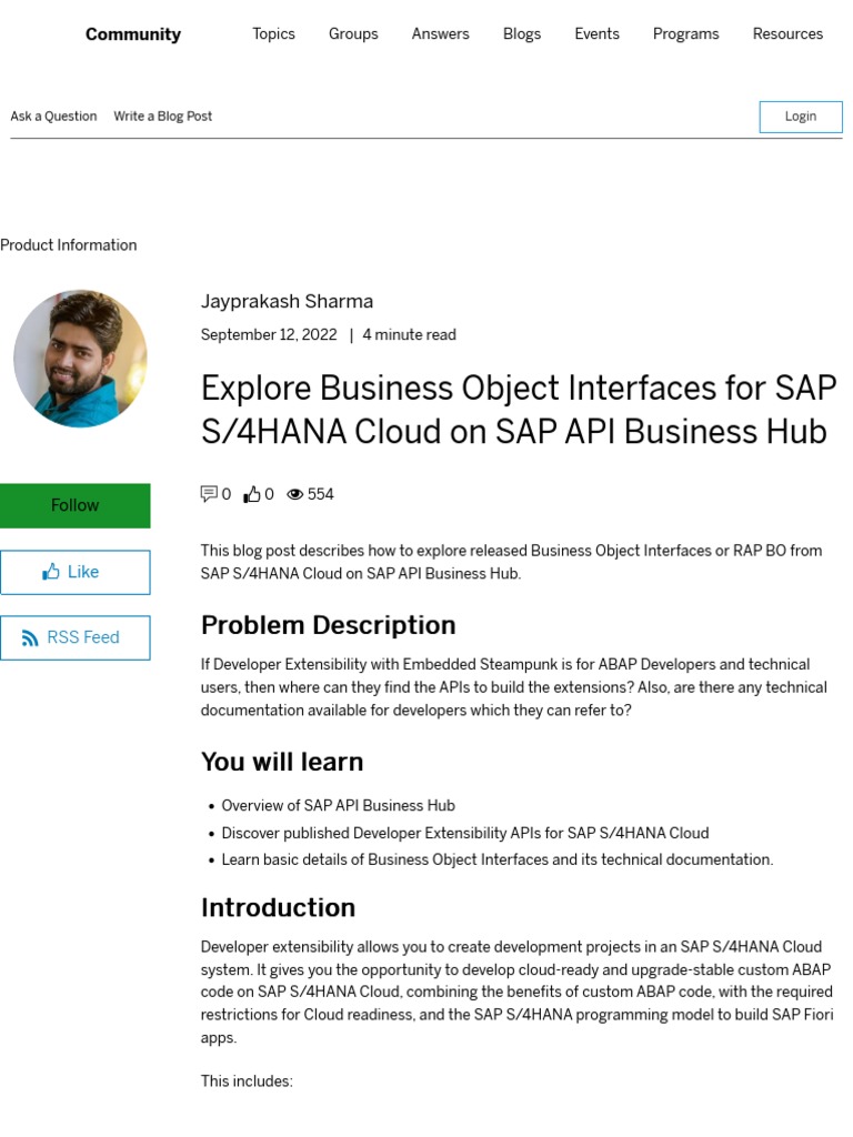 Explore Business Object Interfaces For SAP S4HANA Cloud On SAP API ...