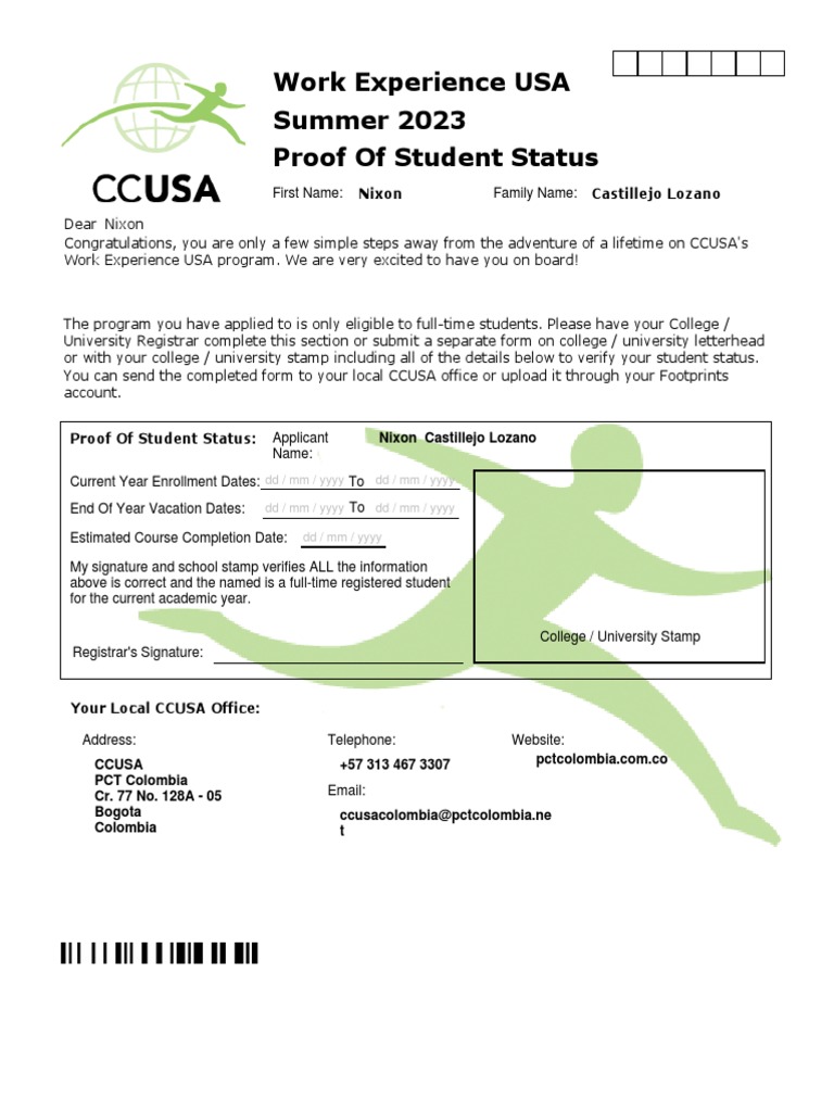 Proof of Student Status Verification | PDF | Career & Growth | Sports ...