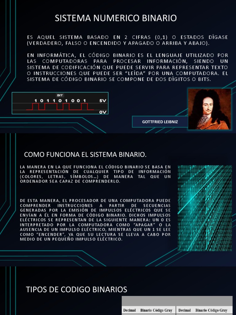 El sistema binario y su funcionamiento básico en computadoras | PDF