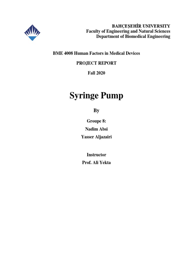 BME 4008 Group 8 Syringe Pump | PDF