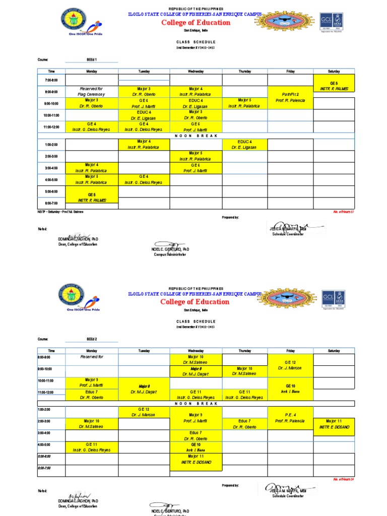 Isufst Class Schedule | PDF