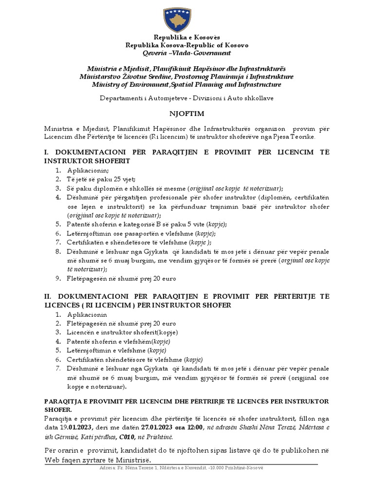 Njoftim: Të Noterizuar) | PDF