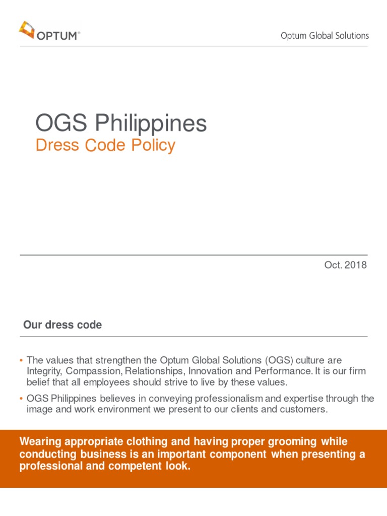 Dress Code Policy | PDF | Clothing | Dress