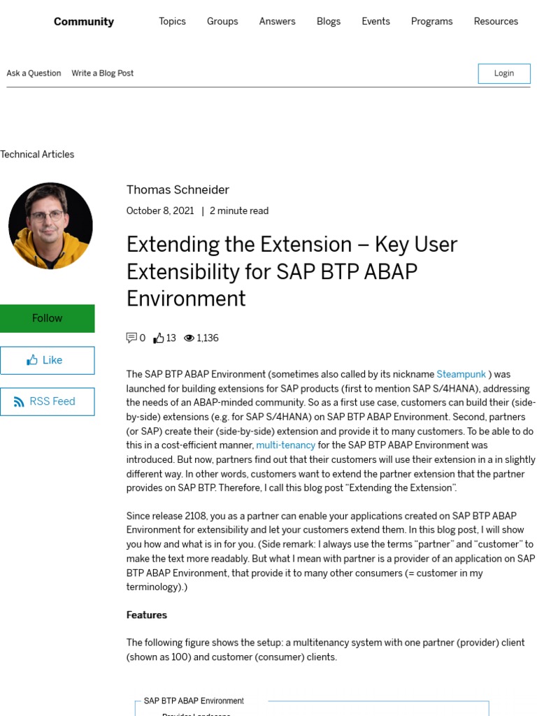 Extending The Extension Key User Extensibility For Sap Btp Abap Environment Pdf