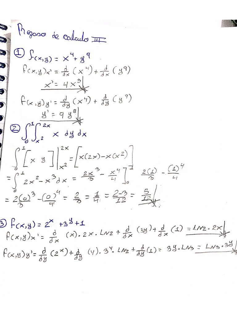 Repasó de Cálculo III (Soluciones) | PDF