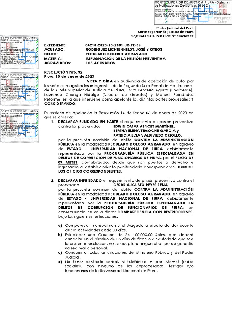 Caso Maestrías UNP en Ecuador: Resolución - Sala de Apelaciones | PDF | Derecho penal | Ecuador