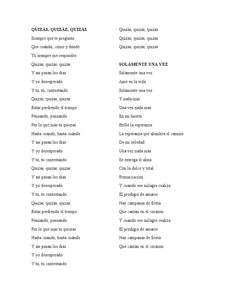 Canciones - Letras | PDF