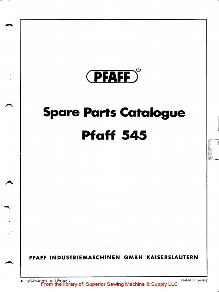 Pfaff 545 | PDF | Screw | Sewing Machine