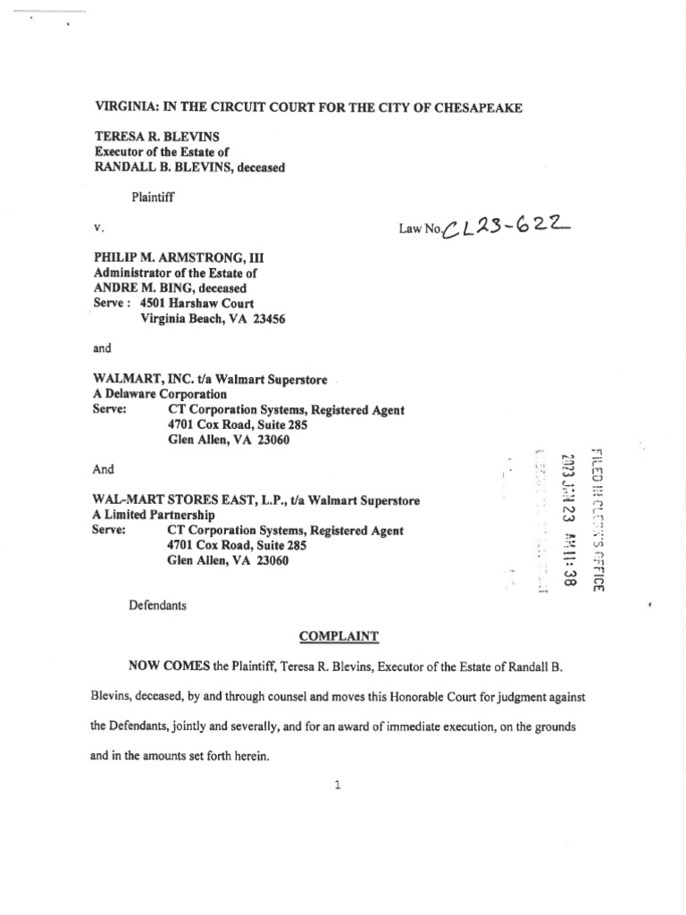 Wrongful Death Lawsuit Filed On Behalf of Chesapeake Walmart Shooting ...