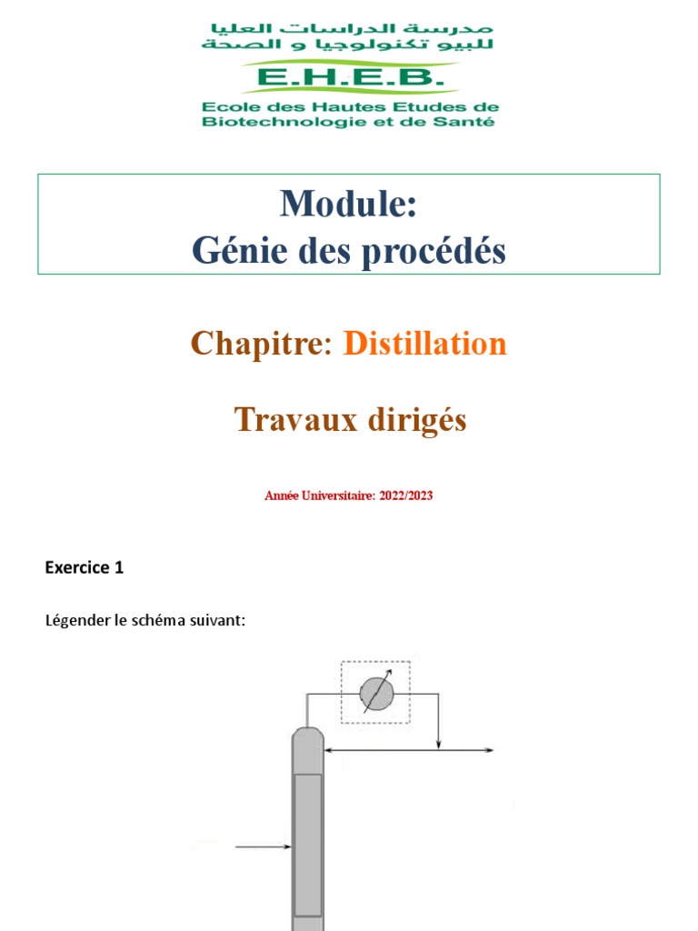 génie des procédés II | PDF | Distillation | Éthanol
