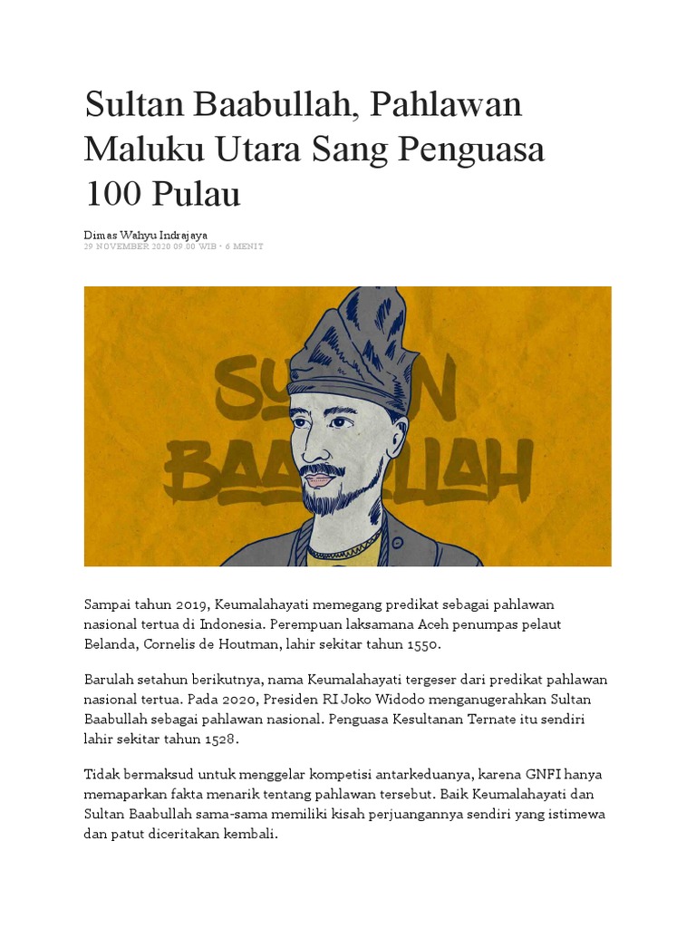 Sultan Baabullah Bakar | PDF | Perjalanan | Sejarah