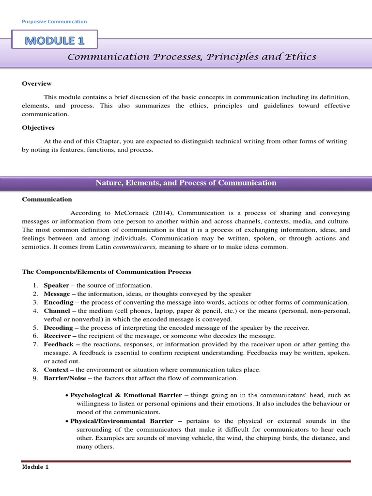 Module 1 Purposive Communication | Download Free PDF | Communication ...
