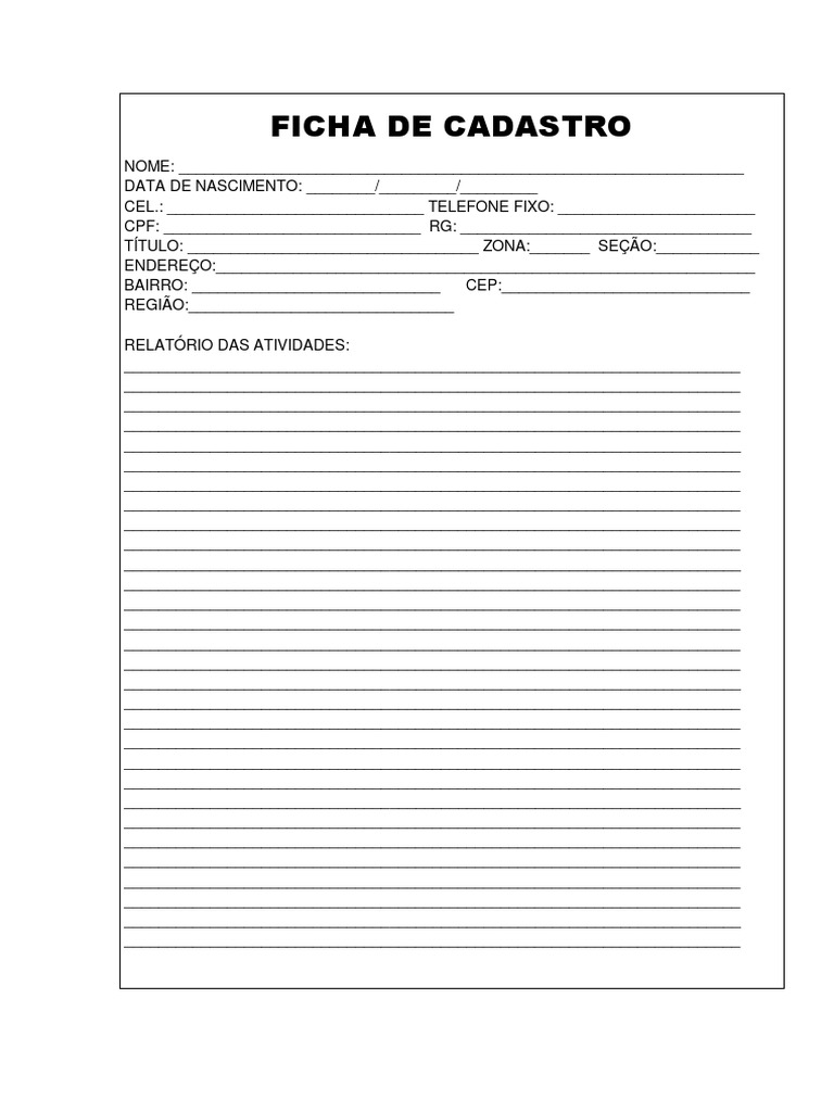 Ficha de Cadastro | PDF