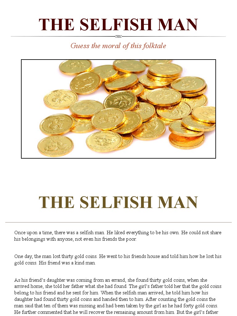 The Selfish Man's Folktale Moral | PDF | Mystery, Thriller & Crime Fiction
