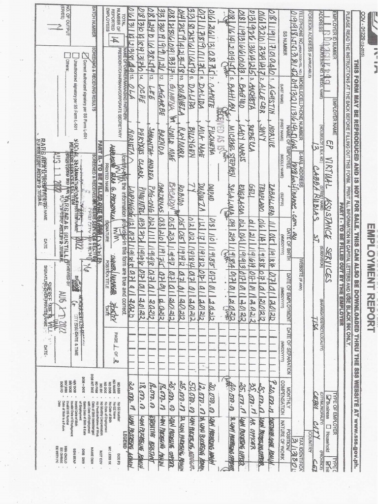Ep Virtual - Sss Form R-1a | PDF