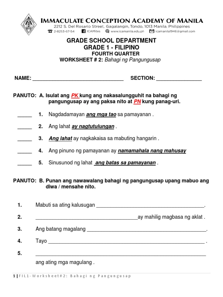 Fil 1 - Worksheet #2 | PDF