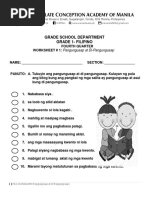 Sanhi at Bunga Activity Sheet | PDF