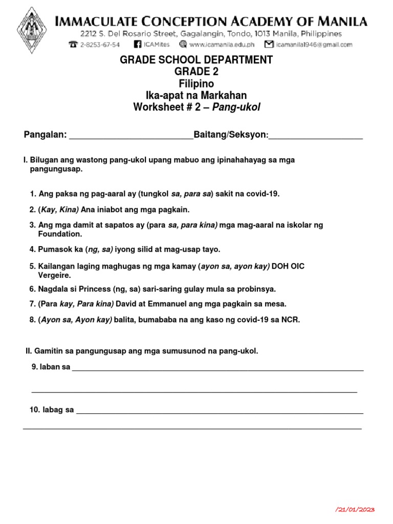 Fil 2 - Worksheet #2 | PDF