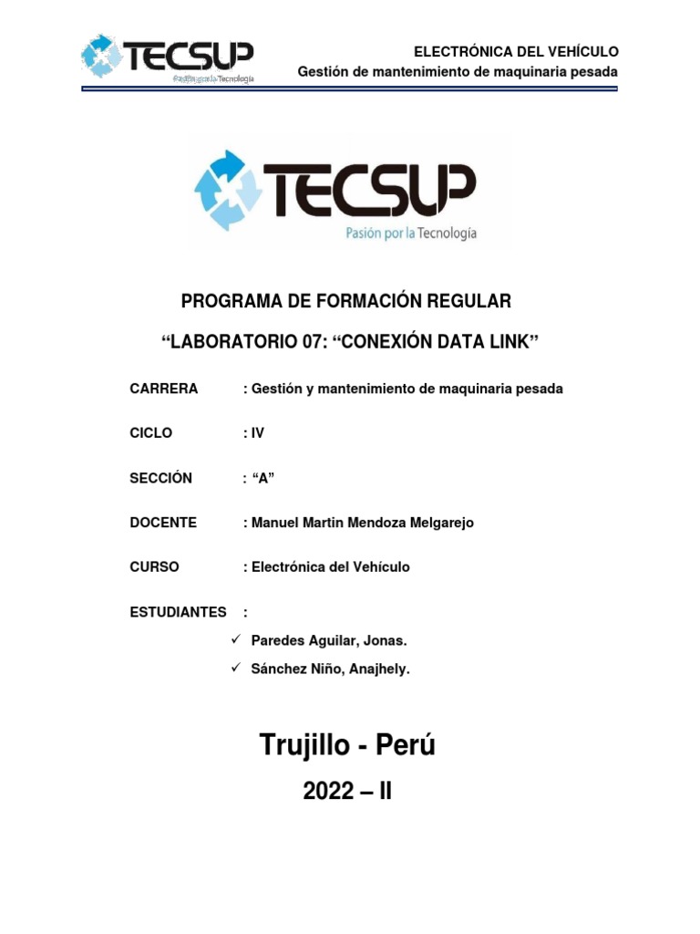 Laboratorio 07 - Conexión Data Link | PDF | Software | Electrónica