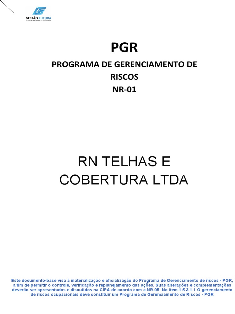 PGR - NR - 01 - Mineradora 0001-31 | PDF | Fator de risco