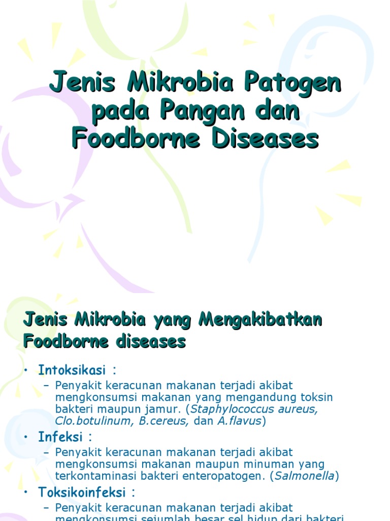 Jenis Mikrobia Patogen Pada Pangan Dan Foodborne Diseases | PDF ...