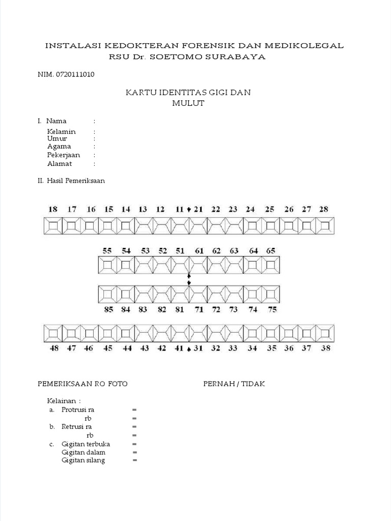 Form Odontogram | PDF