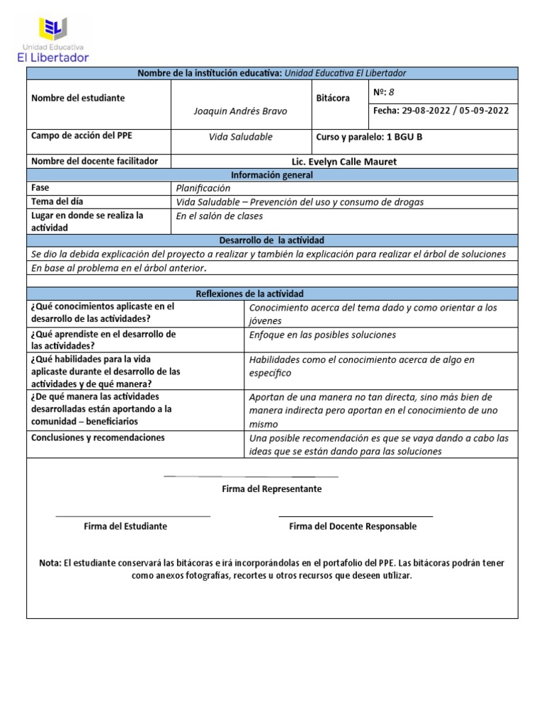 Bitacora 8 | PDF