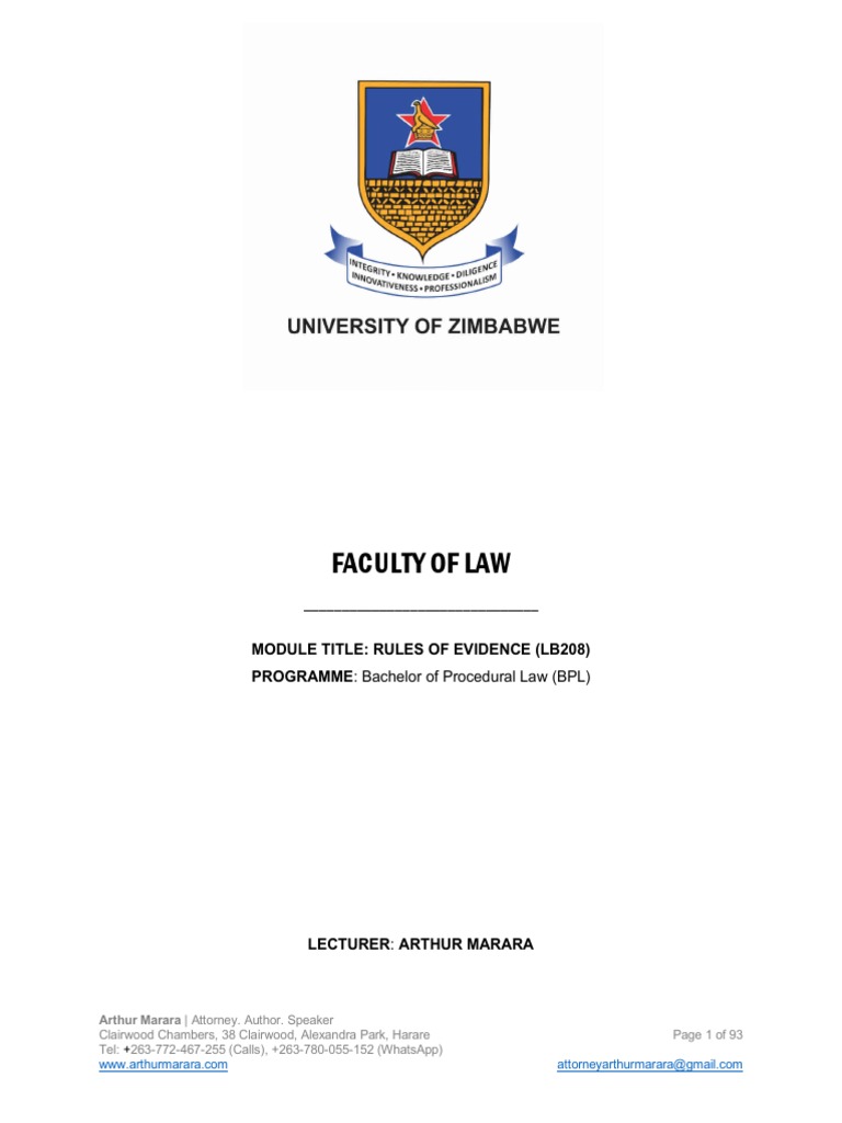 Rules of Evidence Lecture Notes | PDF | Evidence (Law) | Evidence