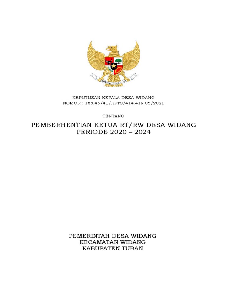 41 SK Pemberhentian RT RW | PDF