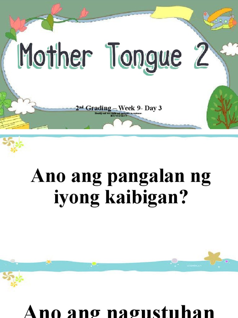 2nd Grading MTB Week 9 Day 3 | PDF