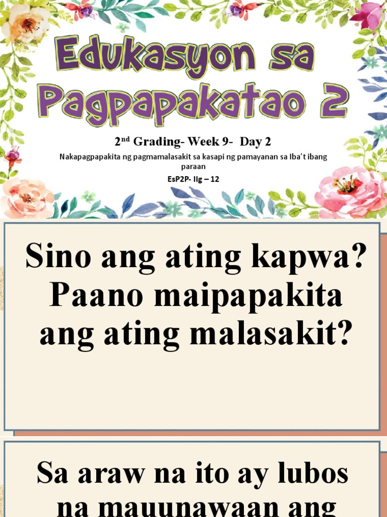 2nd Grading ESP Week 9 Day 2 | PDF