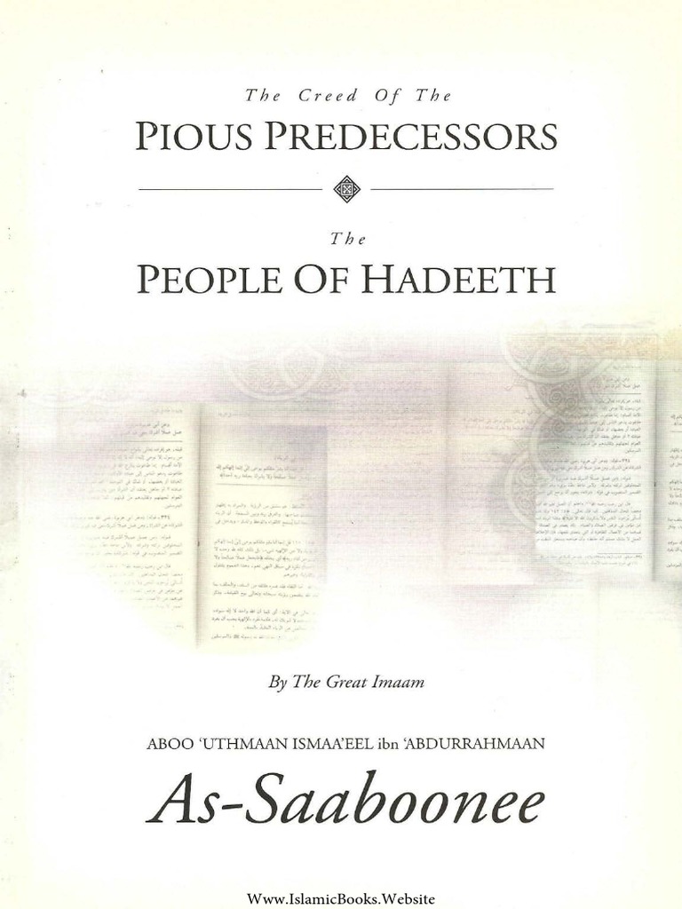 Aqidatus Salaf As Salih Wa Ashabul Hadith, Abu Uthman Sabuni | PDF ...