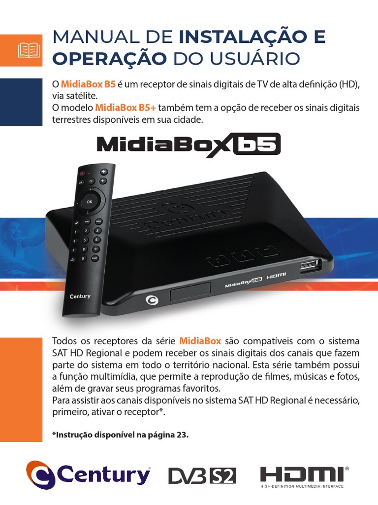 Manual Usuário MidiaBox | PDF | Televisão digital | Pen-drive