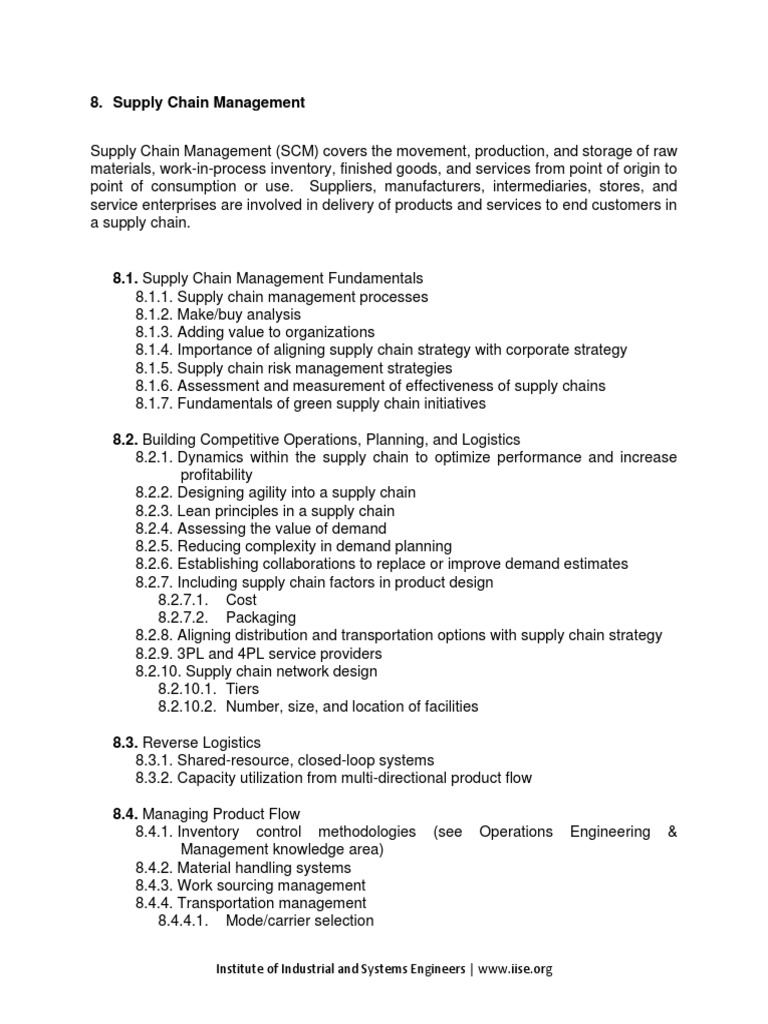 08 Supply Chain Management v3.1 | PDF | Supply Chain | Supply Chain ...