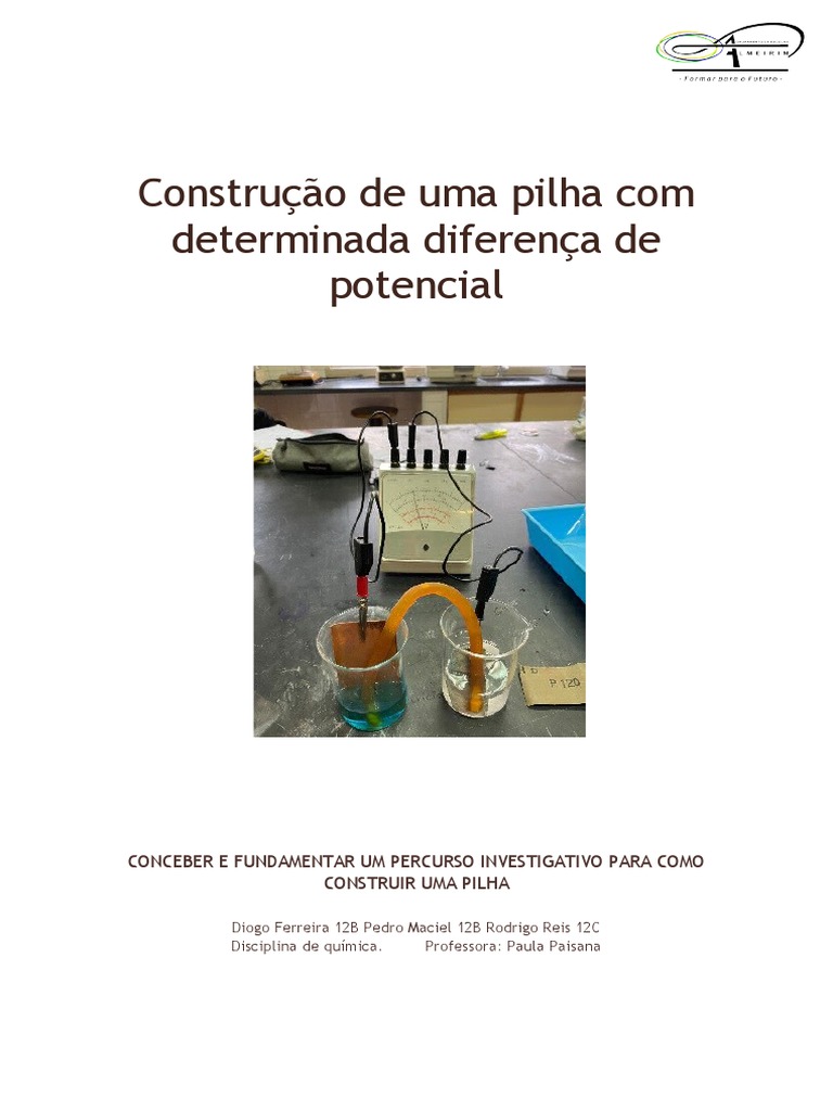 Construção de Uma Pilha Quimica | PDF | Eletrodo | Ânodo