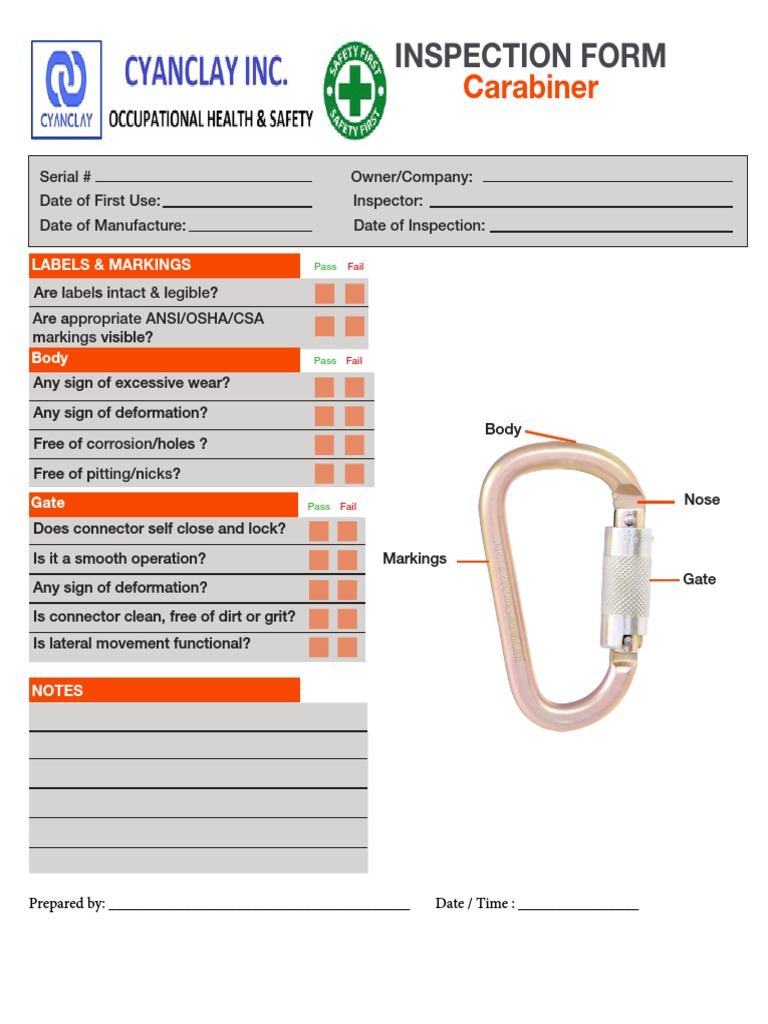 Carabiner - Inspection Form | PDF
