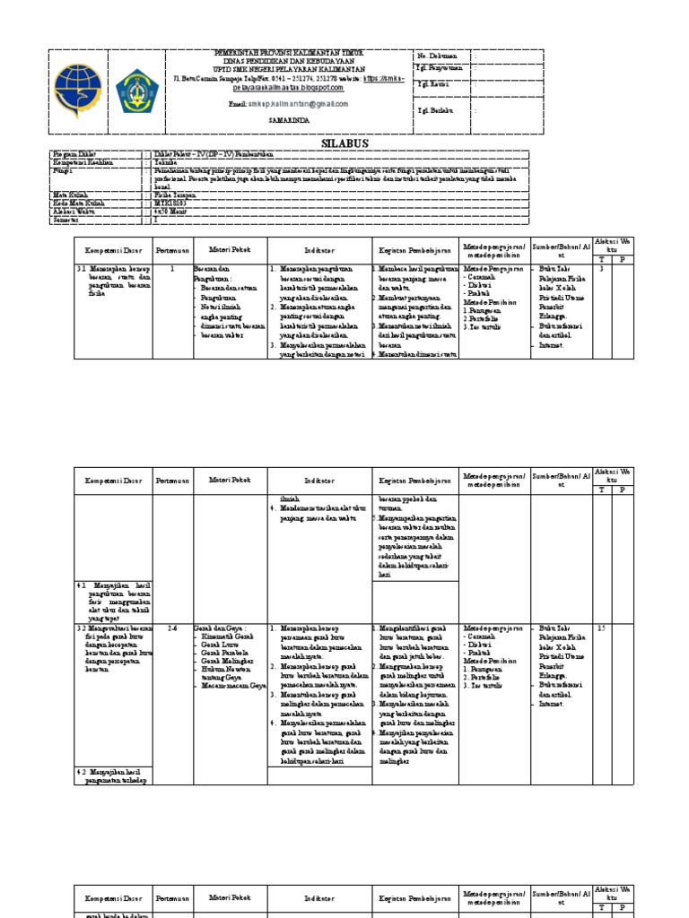 Fisika Terapan SILABUS Rev 2021 (Sesuai IMO) | PDF