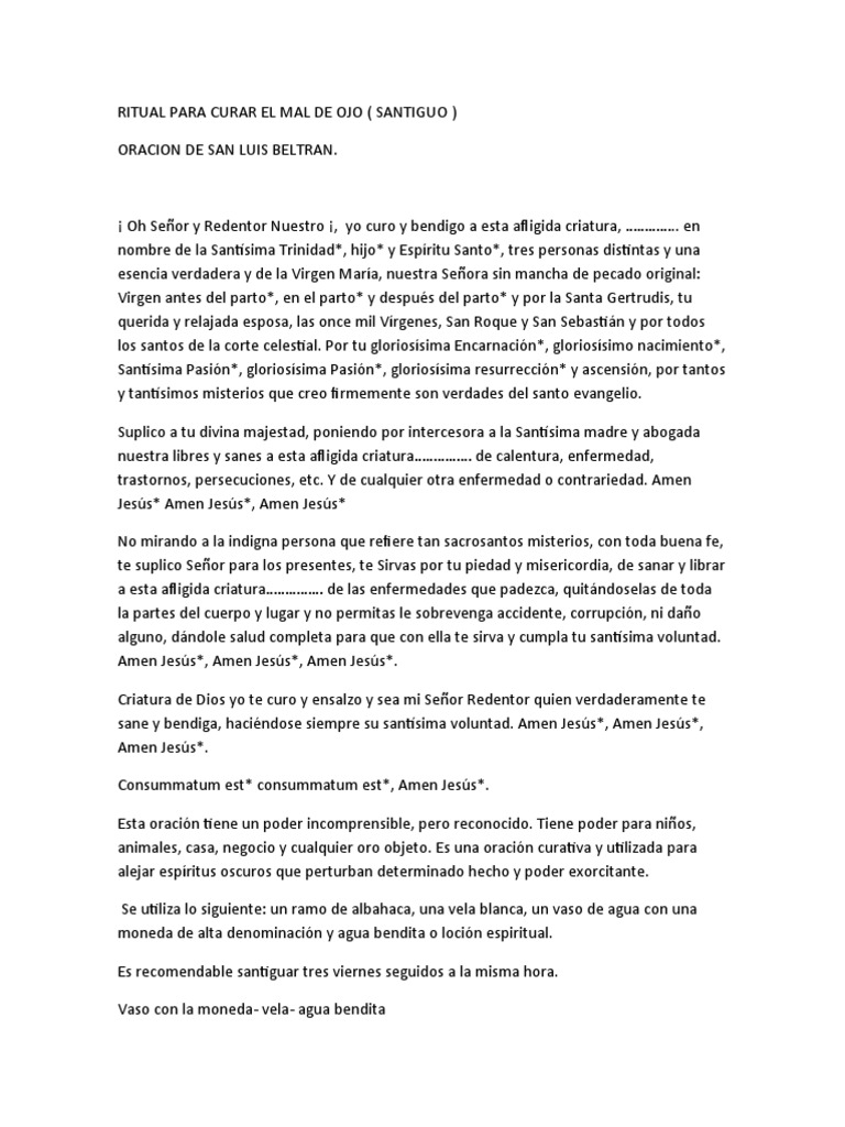 Ritual para Curar El Mal de Ojo | PDF