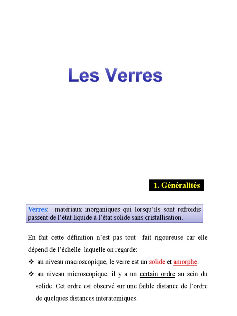 Propriétés et types de verres | PDF | Dioxyde de silicium | Lunettes