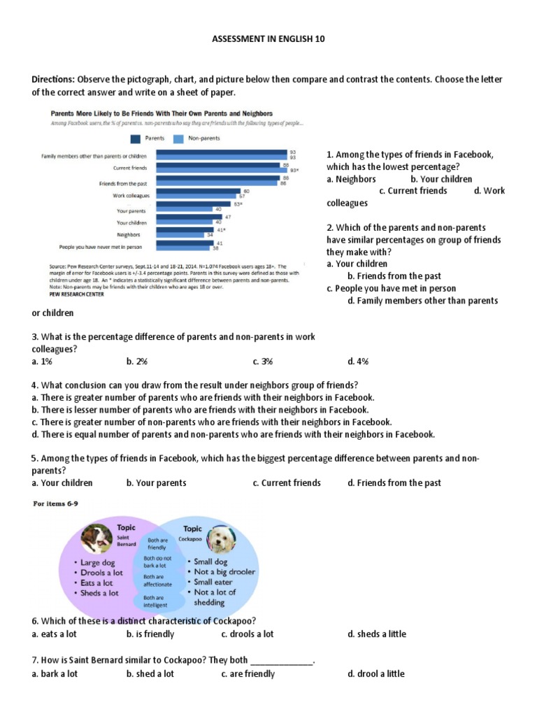 English 10 Assessment: Compare & Contrast | PDF