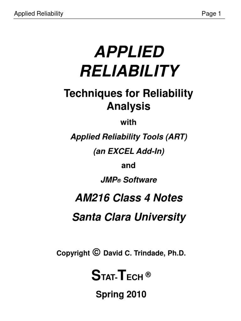 Applied Reliability Page 1 Applied Reliability Techniques For Reliability Analysis Download 
