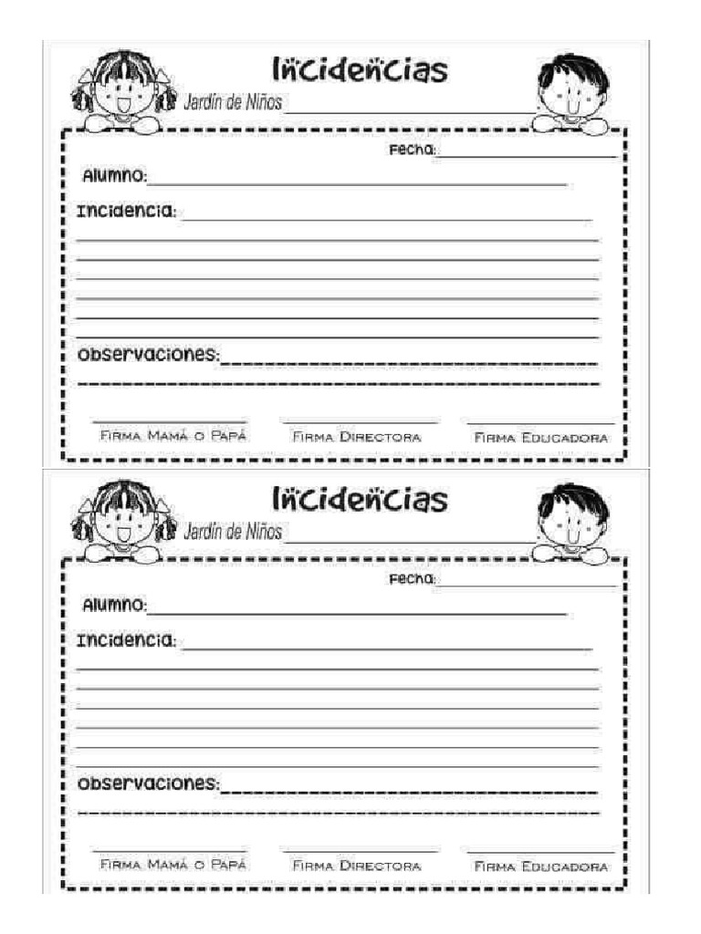 Formato de Incidencias | PDF